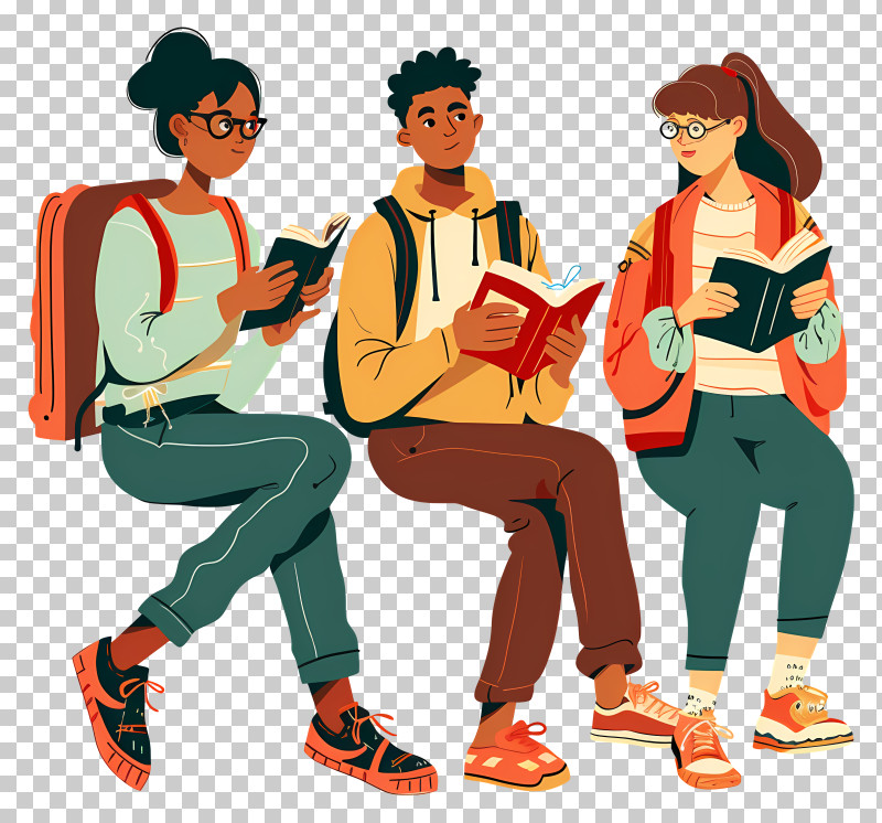 Students With Books - Students Reading Books PNG, Clipart, Backpacks ...