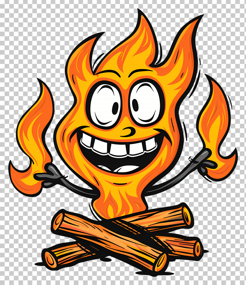 Campfire - Smiling Cartoon Fire On Logs PNG, Clipart, Adventurous ...