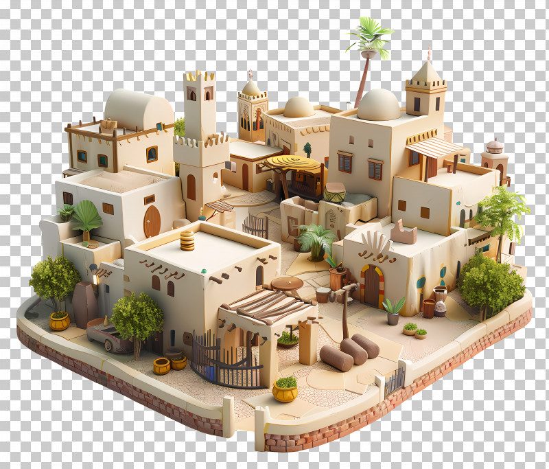 Arab Village - Desert Village Architectural Scene PNG, Clipart, Ancient ...