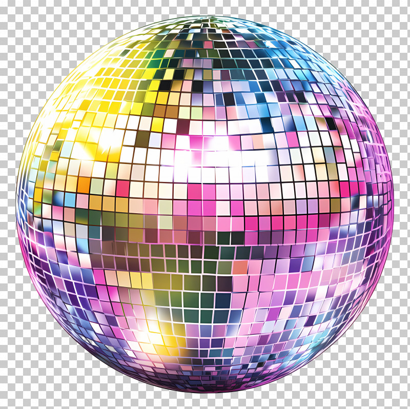 Retro Disco Ball - Colorful Disco Ball For Party PNG, Clipart ...