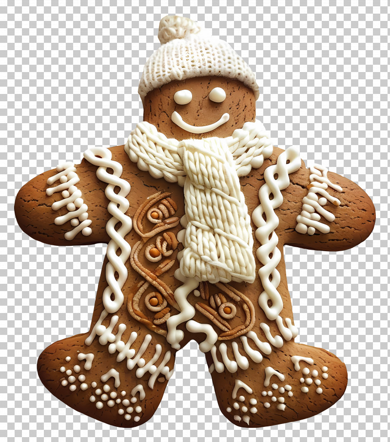 Gingerbread Man - Gingerbread Man With Winter Attire PNG, Clipart ...