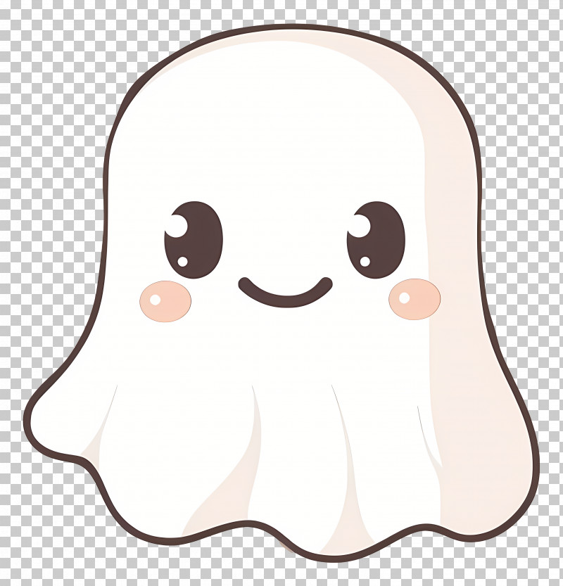 Kawaii Ghost - Smiling Cartoon Ghost Illustration PNG, Clipart ...