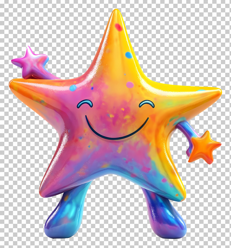 Party Star - Colorful Smiling Star Character PNG, Clipart, Animated ...