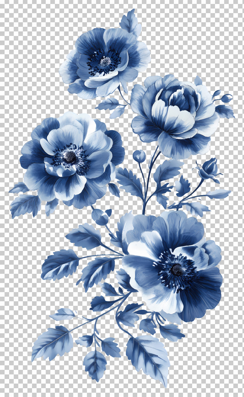 Blue Floral Art - Beautiful Blue Floral Design PNG, Clipart, Artistic ...