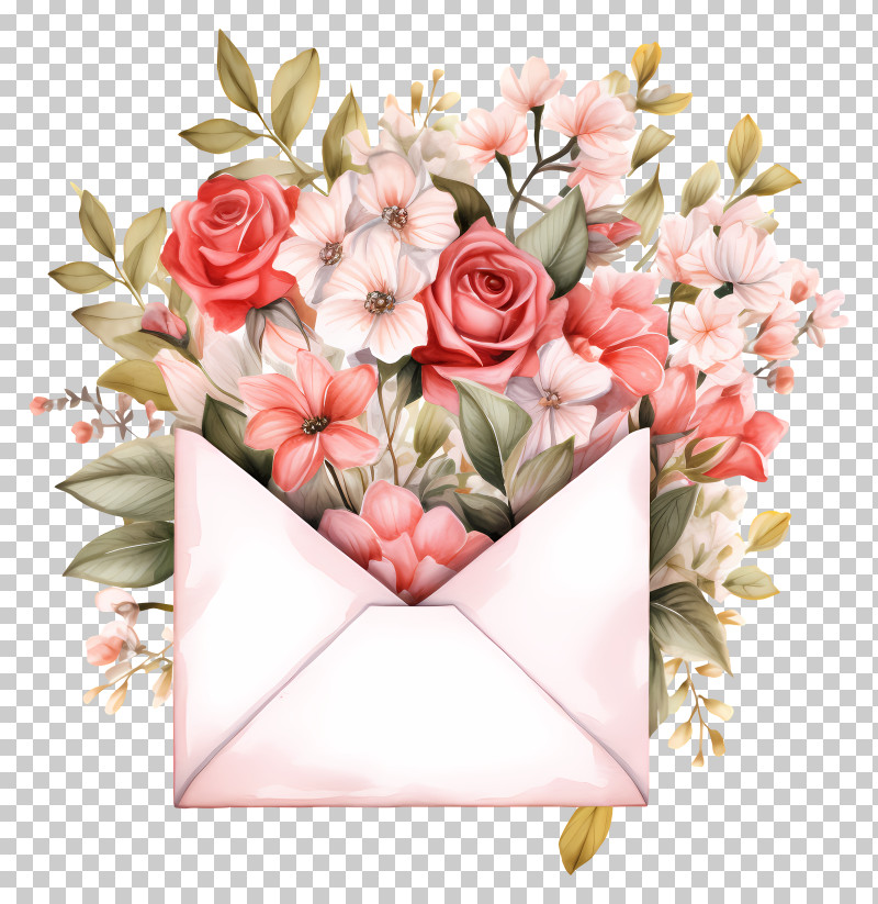 Flower Filled Envelope - Flowers In An Envelope Illustration PNG ...
