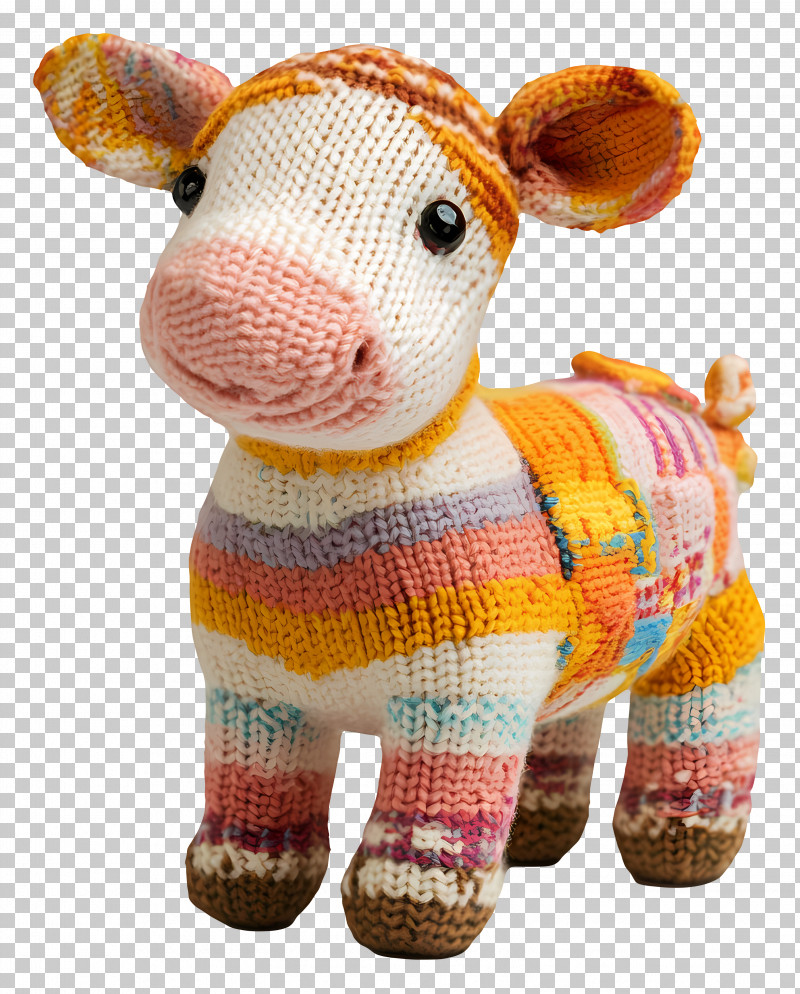 Knitted Cow - Colorful Knitted Cow Toy PNG, Clipart, Colorful, Craft ...
