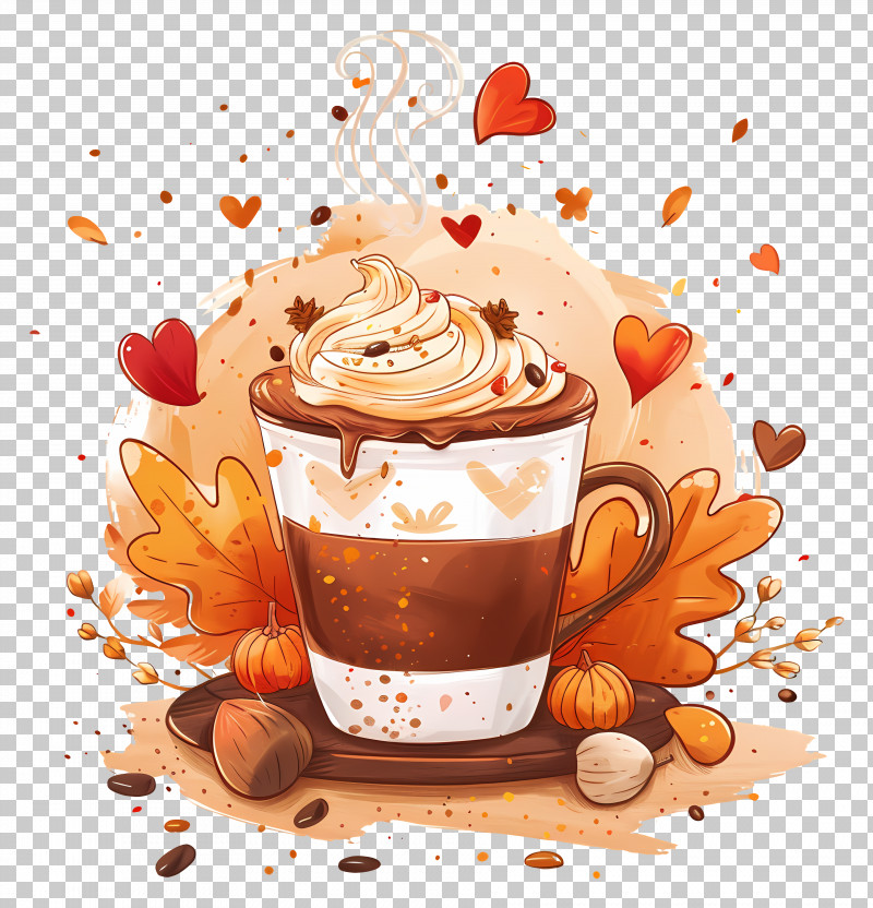 Pumpkin Spice - Autumn Coffee Art With Heart And Pumpkin Decorations ...