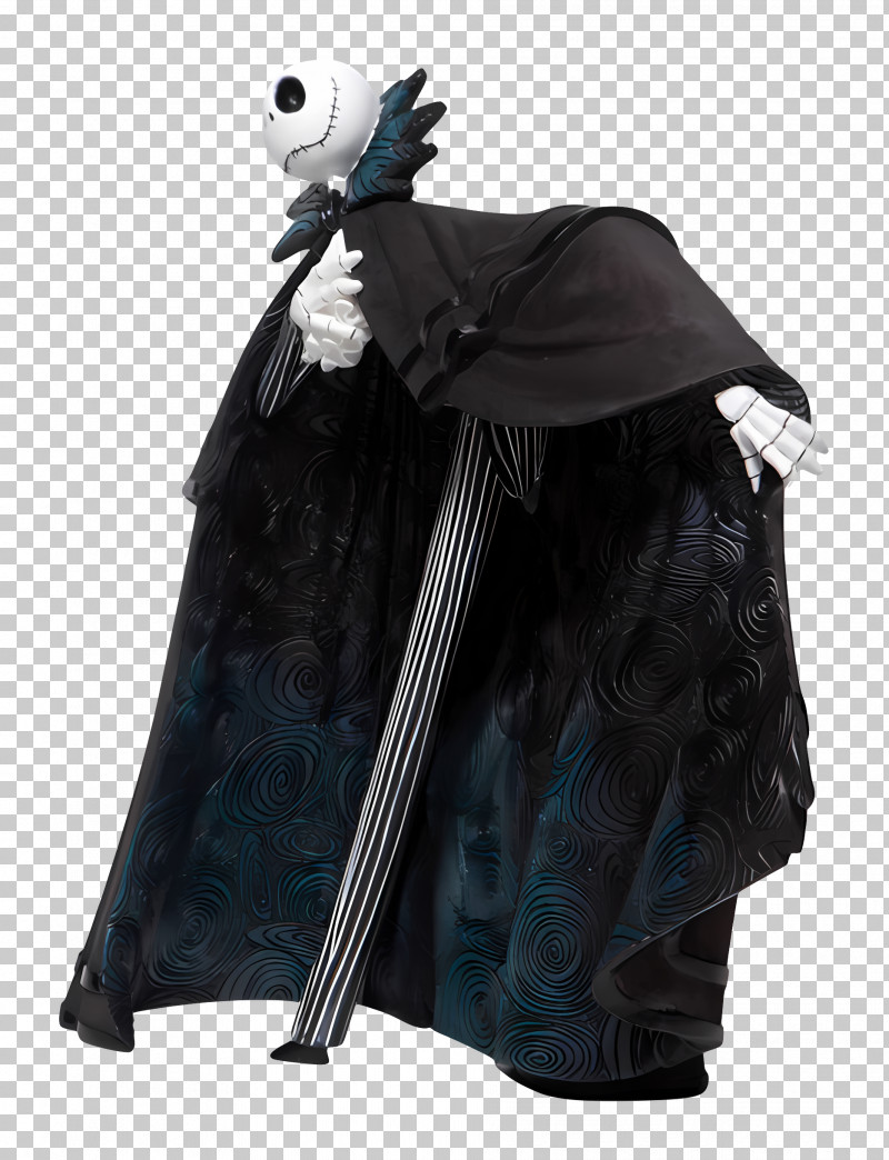Jack Skellington - Skeleton Character In Black Cloak PNG, Clipart ...