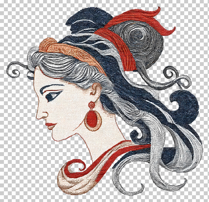 Classical Ancient Woman - Ancient Woman Profile Art PNG, Clipart ...