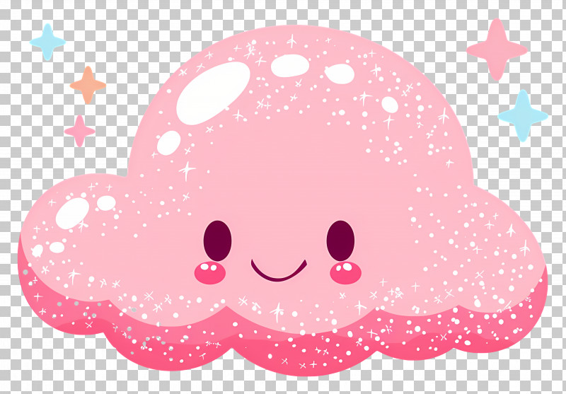 Pink Cloud - Glittery Pink Cloud Cartoon PNG, Clipart, Cheerful, Cute ...