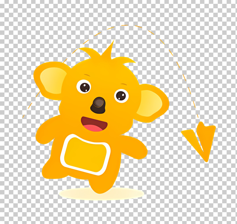 Icon - Cute Yellow Koala Cartoon With Playful Arrow PNG, Clipart ...