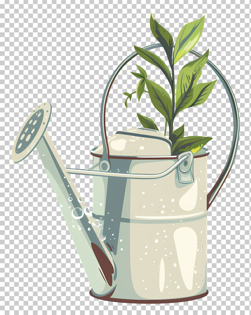 Spring Garden - Watering Can With Plant PNG, Clipart, Gardening, Green ...