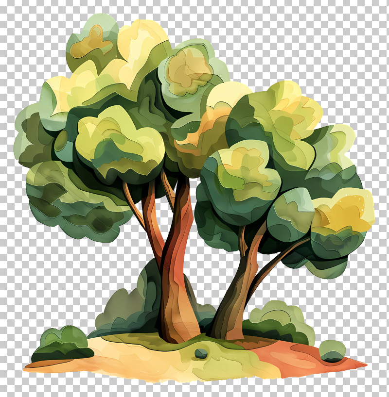 Arbor Day - Cartoon Green Trees And Bushes Illustration PNG, Clipart ...