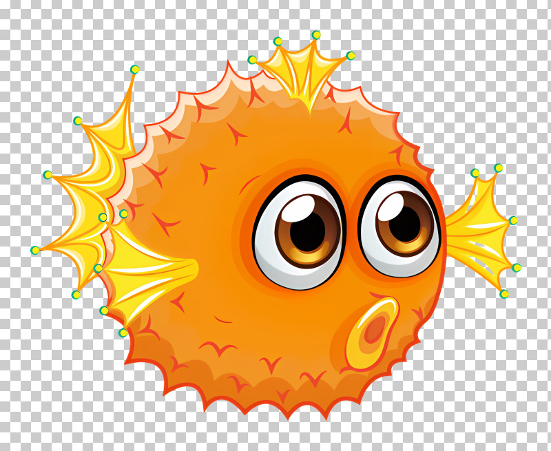 Small Fish - Cartoon Orange Pufferfish Illustration PNG, Clipart ...