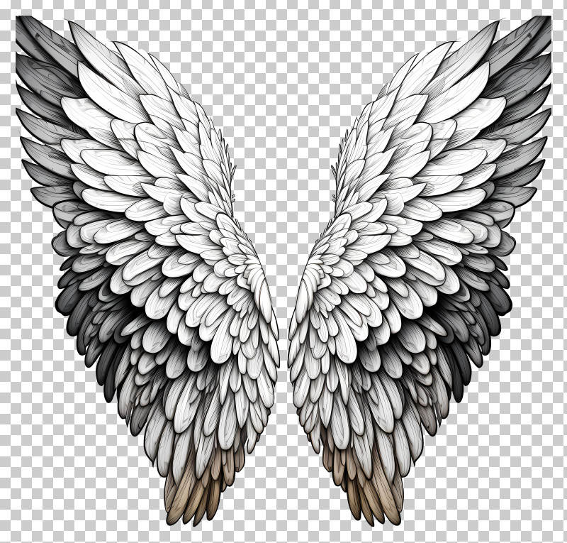 Doodle Angel Wings - Detailed Angel Wings Illustration PNG, Clipart ...