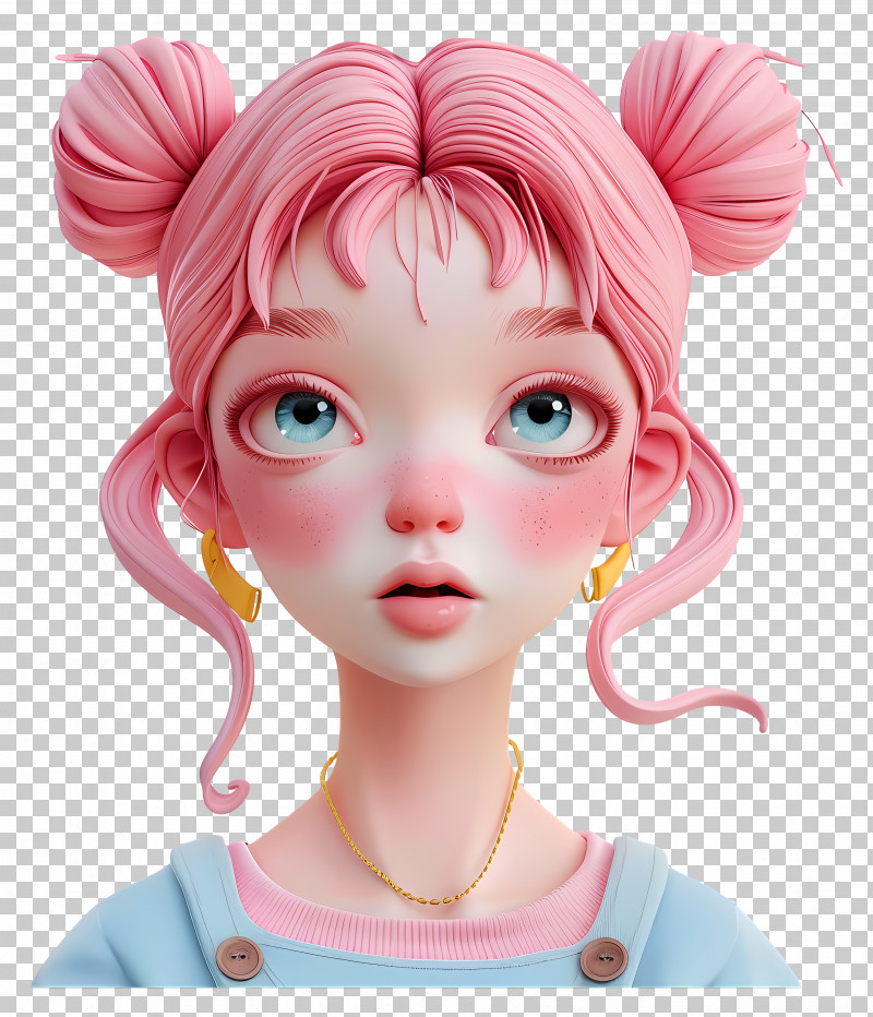 3d Girl Avatar - Pink-Haired Girl With Blue Eyes PNG, Clipart, 3d Girl ...