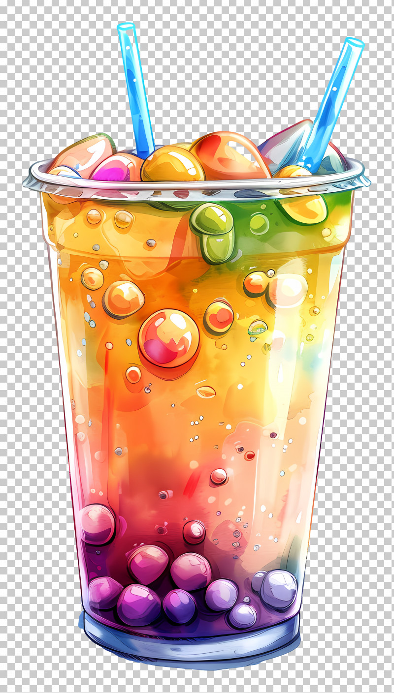 Bubble Tea - Vibrant Rainbow Bubble Tea Drink Illustration PNG, Clipart ...