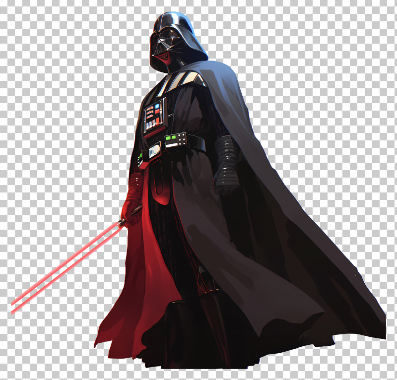 Darth Vader - Iconic Darth Vader With Lightsaber Illustration PNG ...