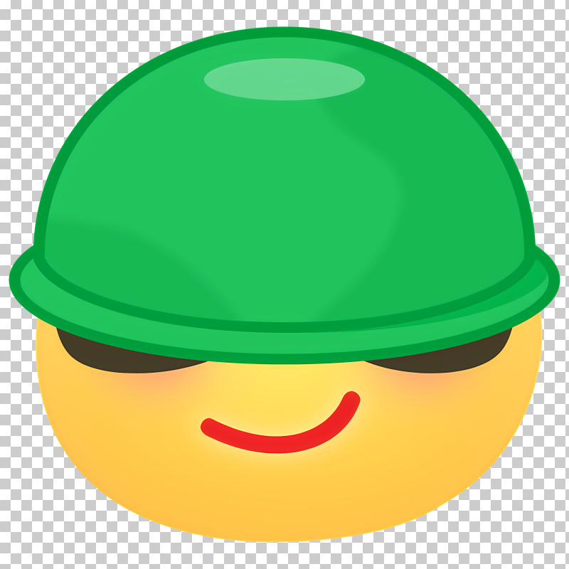 Icon - Smiling Emoji With Green Helmet PNG, Clipart, Cartoon, Emoji ...