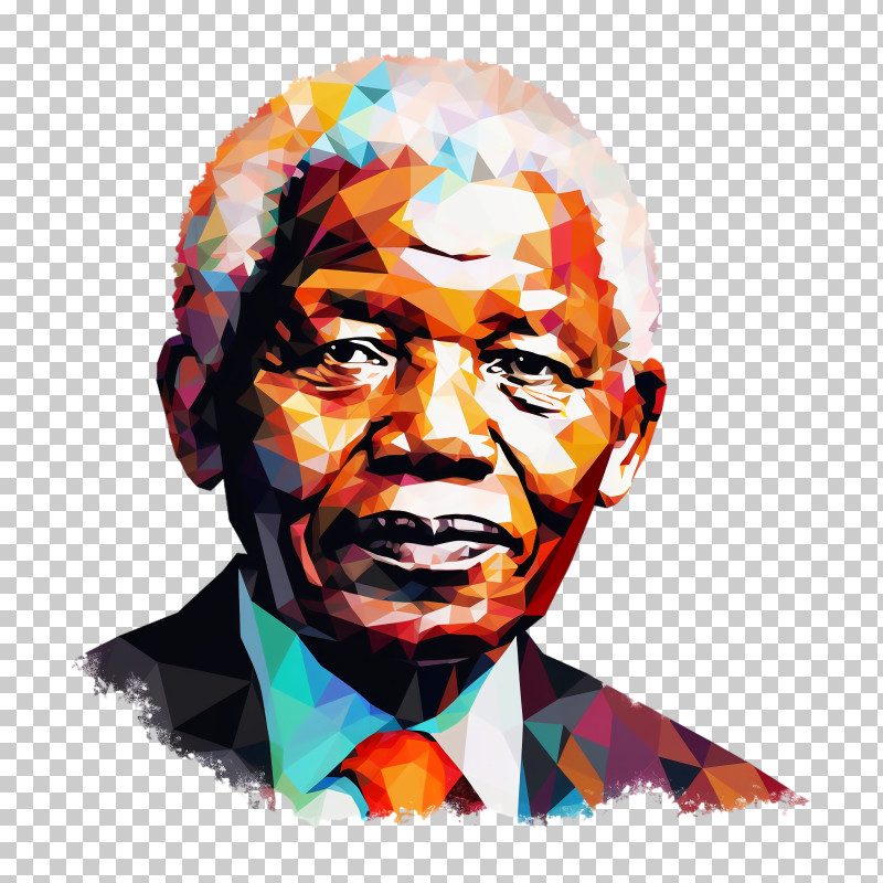 Nelson Mandela - Abstract Geometric Portrait Of A Man PNG, Clipart ...