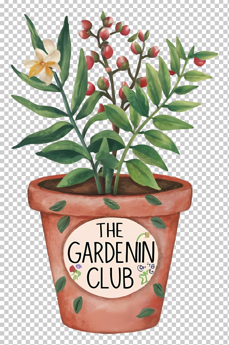 Flower Pot - Potted Plant With The Gardening Club Sign PNG, Clipart ...