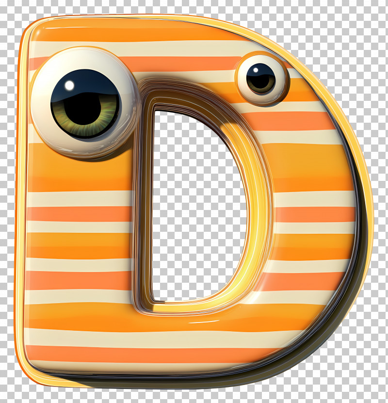 Funny Letter D - Striped Cartoon Letter D PNG, Clipart, Cartoon, Character, Eyes, Funny Letter D ...