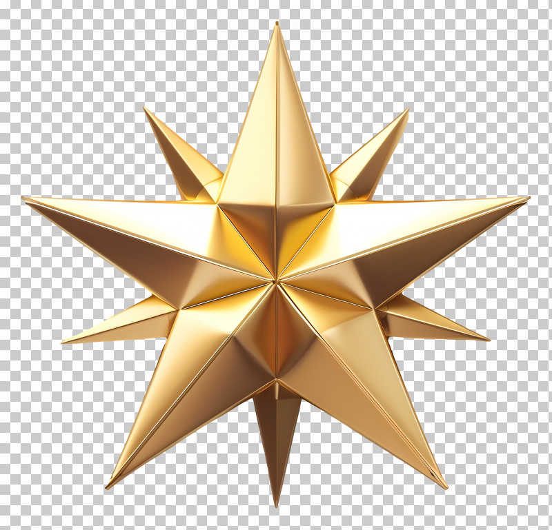 Gold Star - Golden Star Decoration In 3D Design PNG, Clipart, 3d Decoration, Celebration ...