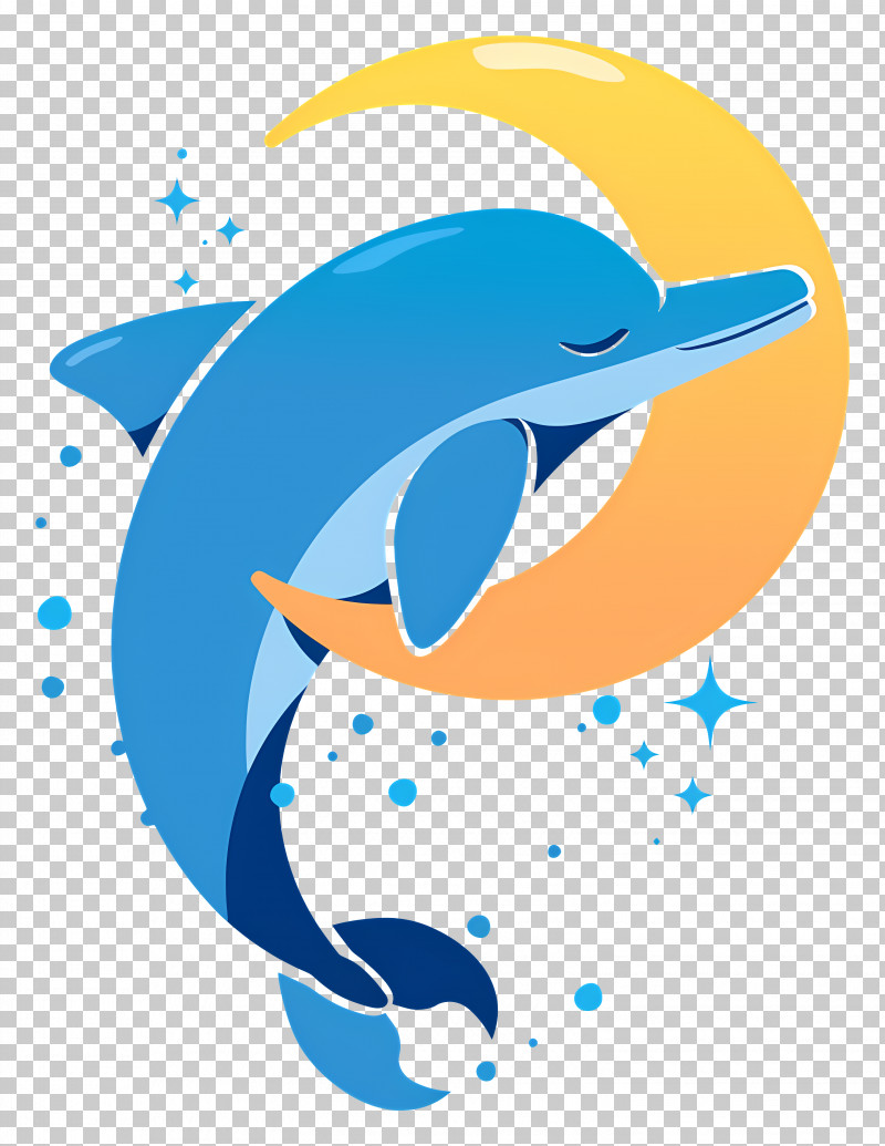 Dolphin Holding Moon - Dolphin Embracing The Moon PNG, Clipart, Dolphin ...
