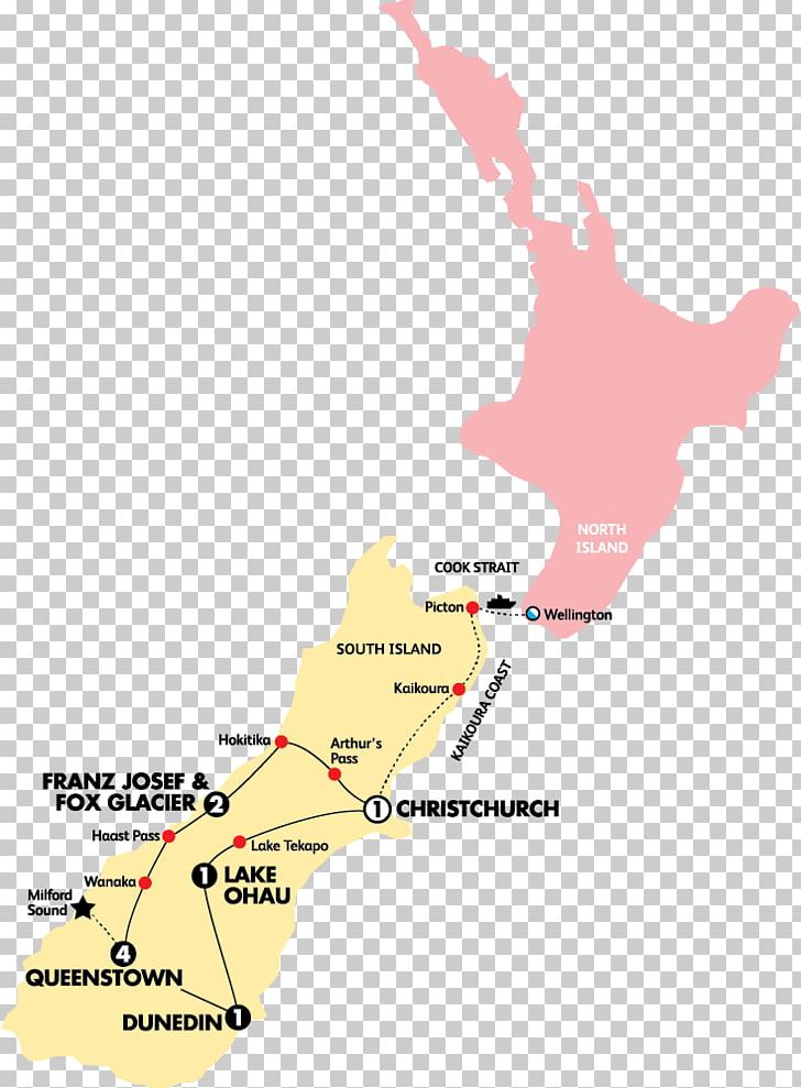 Map Ohau Travel Itinerary Contiki Tours Wine PNG, Clipart, Animal, Area ...