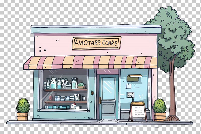 Dry Cleaner Store - Cute Storefront With Tree PNG, Clipart, Business ...