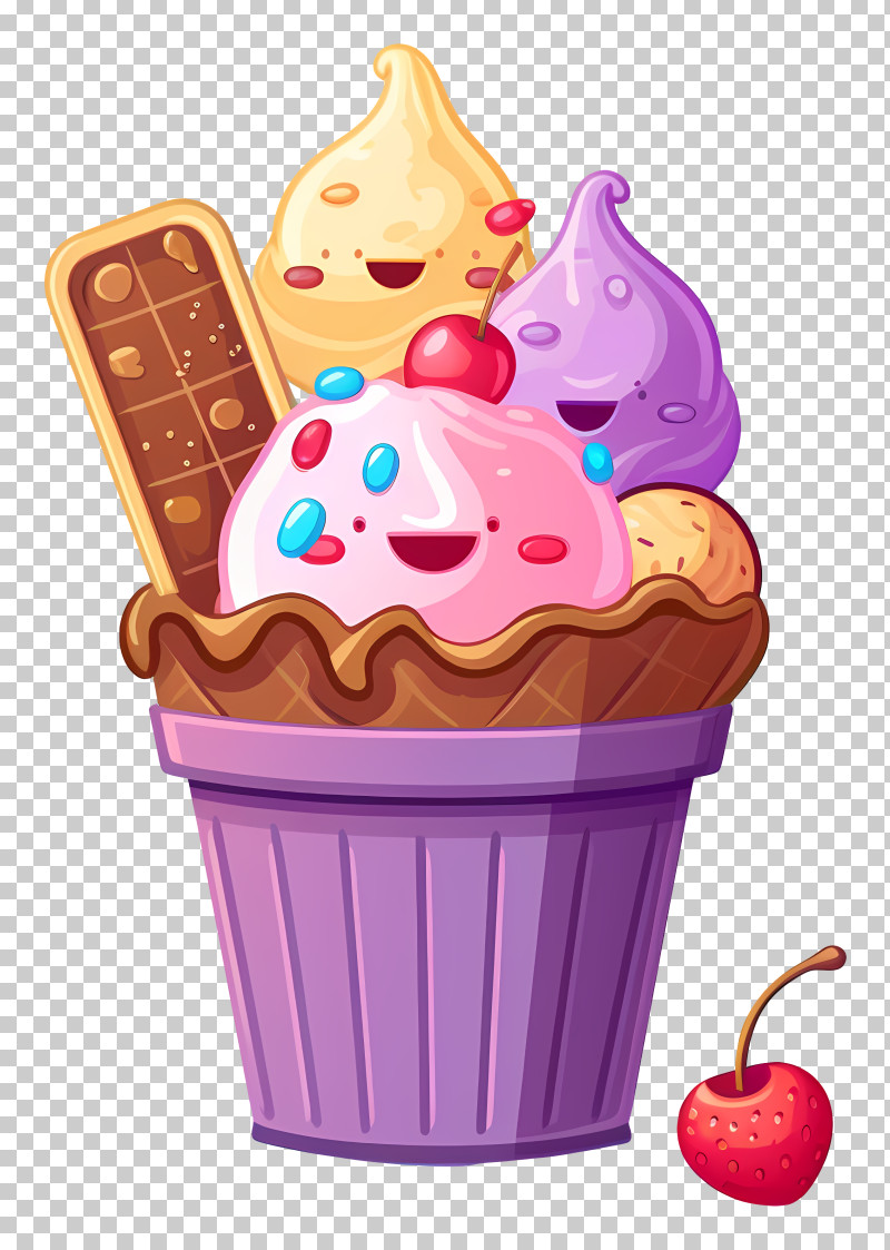 Ice Cream - Cartoon Ice Cream Cup With Happy Faces PNG, Clipart ...