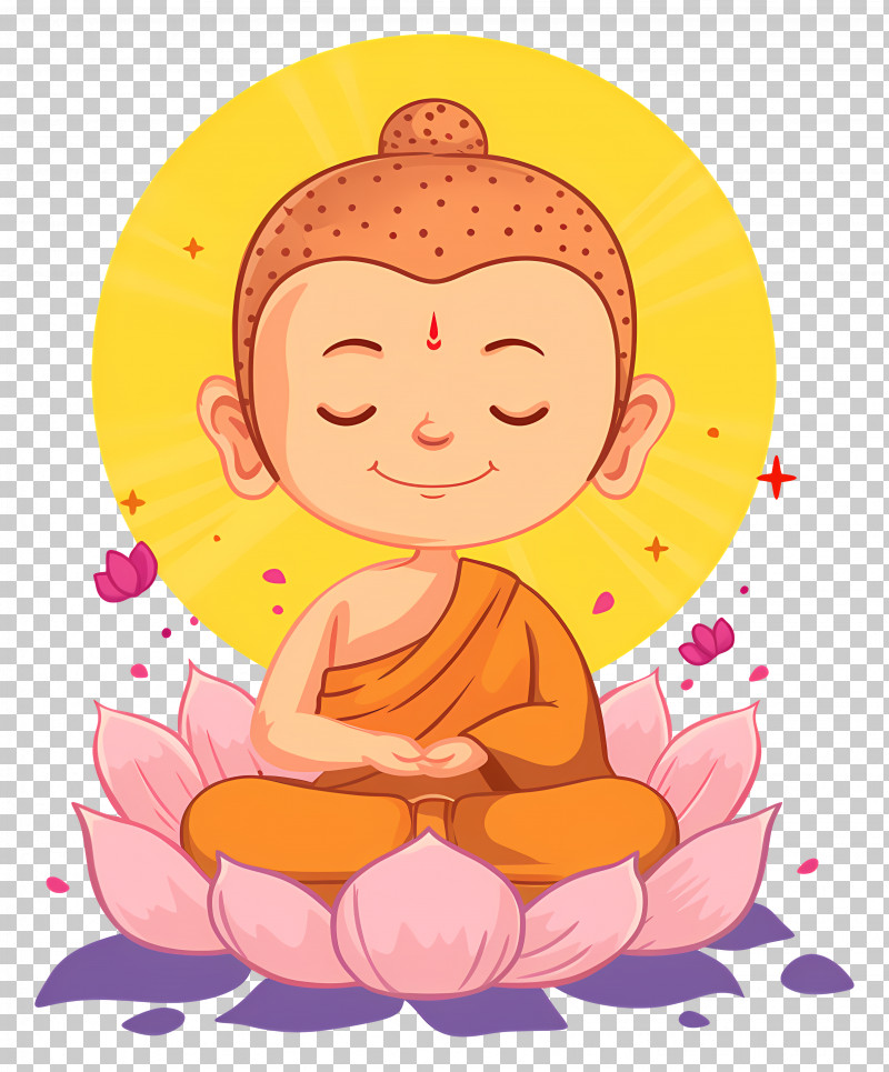 Buddha - Meditating Buddha Cartoon Illustration On Lotus PNG, Clipart ...