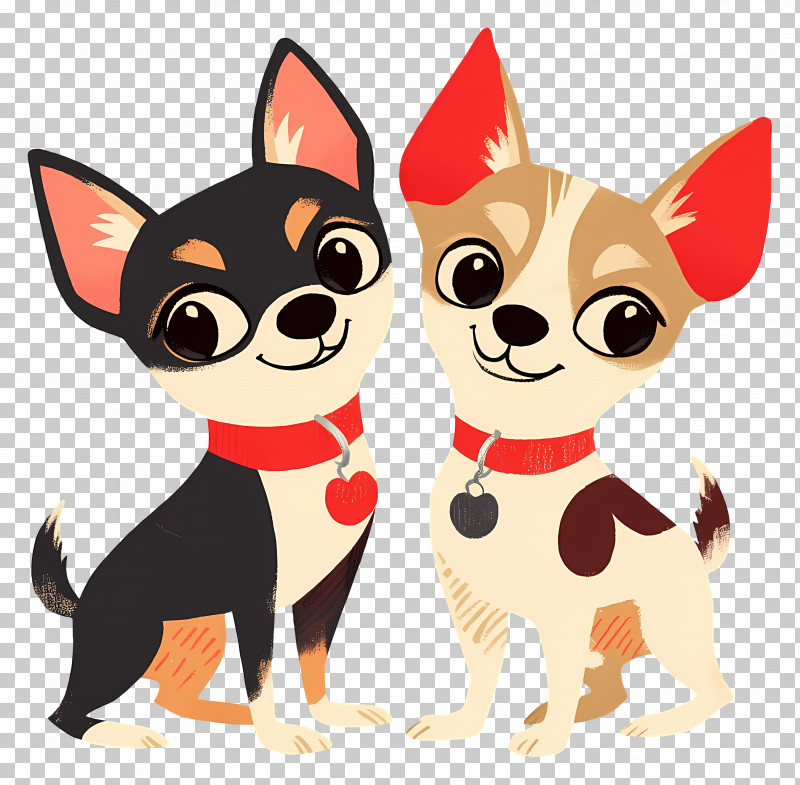 Cute Small Dogs - Two Cartoon Dogs With Collars PNG, Clipart, Collar ...