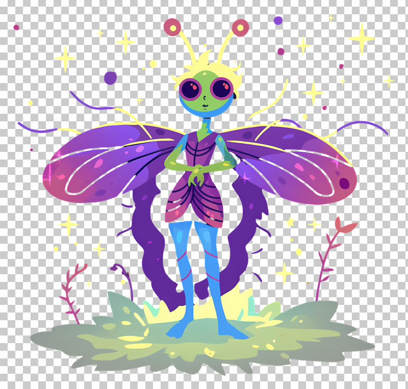 Fairy - Whimsical Fantasy Insect Cartoon Character PNG, Clipart, Bright ...