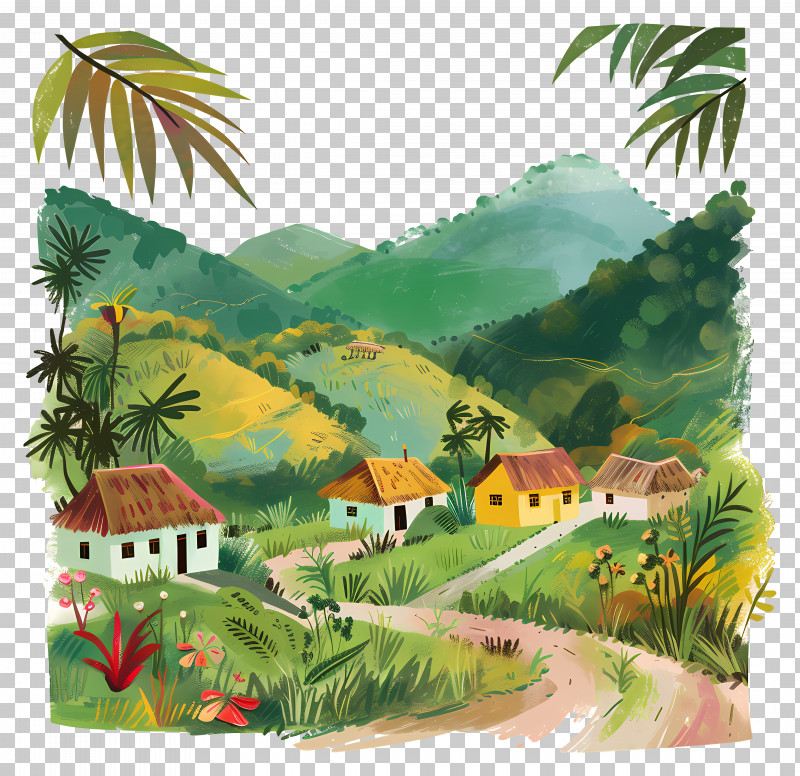 Rural Area - Scenic Village Landscape PNG, Clipart, Countryside ...