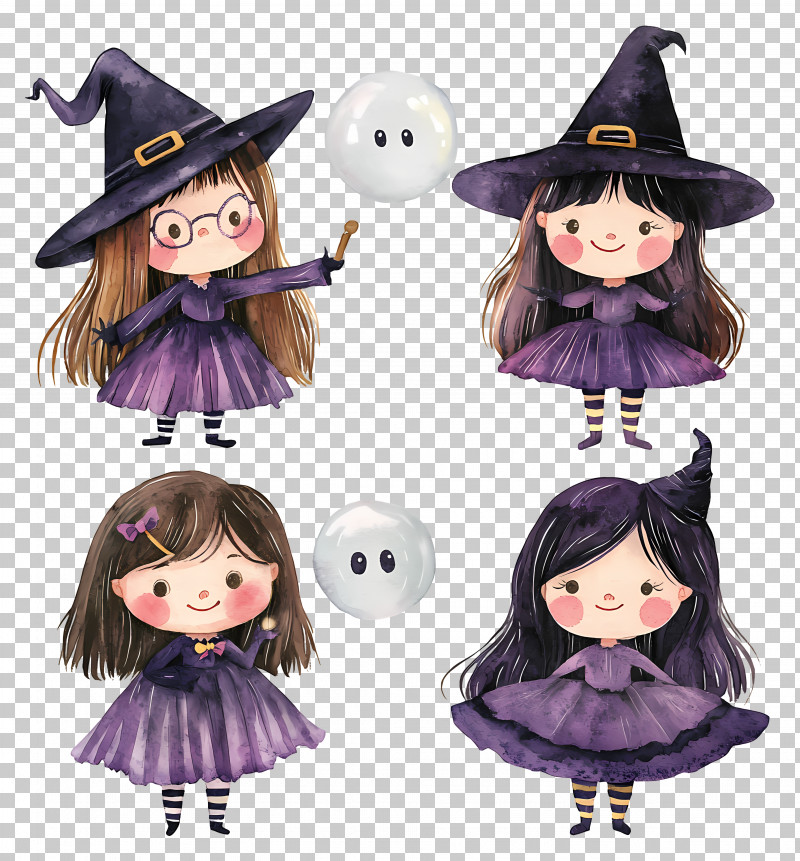 Halloween Kids - Cute Witches In Halloween Costumes PNG, Clipart ...