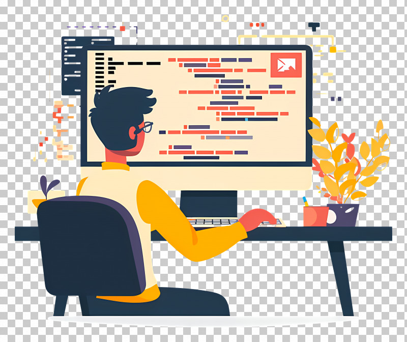 Programmer Coding - Programmer Coding PNG, Clipart, Coding, Computer, Desk, Glasses, Monitor ...