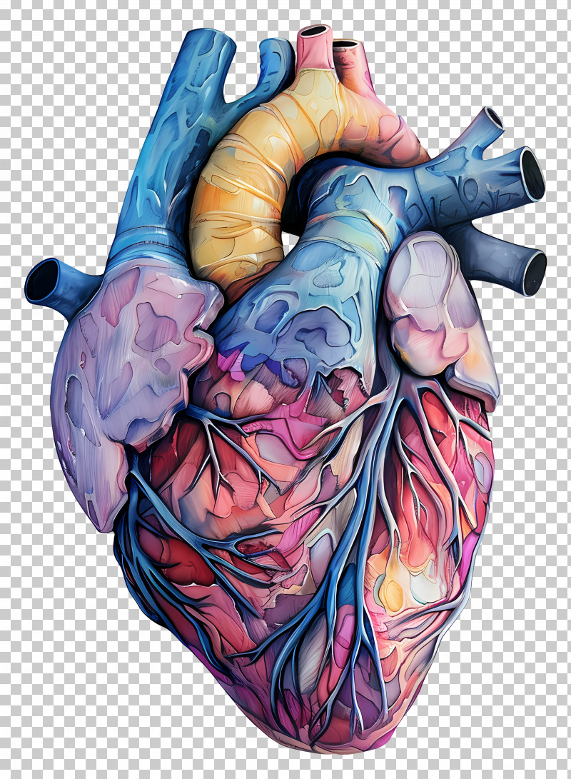 Pastel Heart - Anatomical Heart Realistic Illustration PNG, Clipart ...
