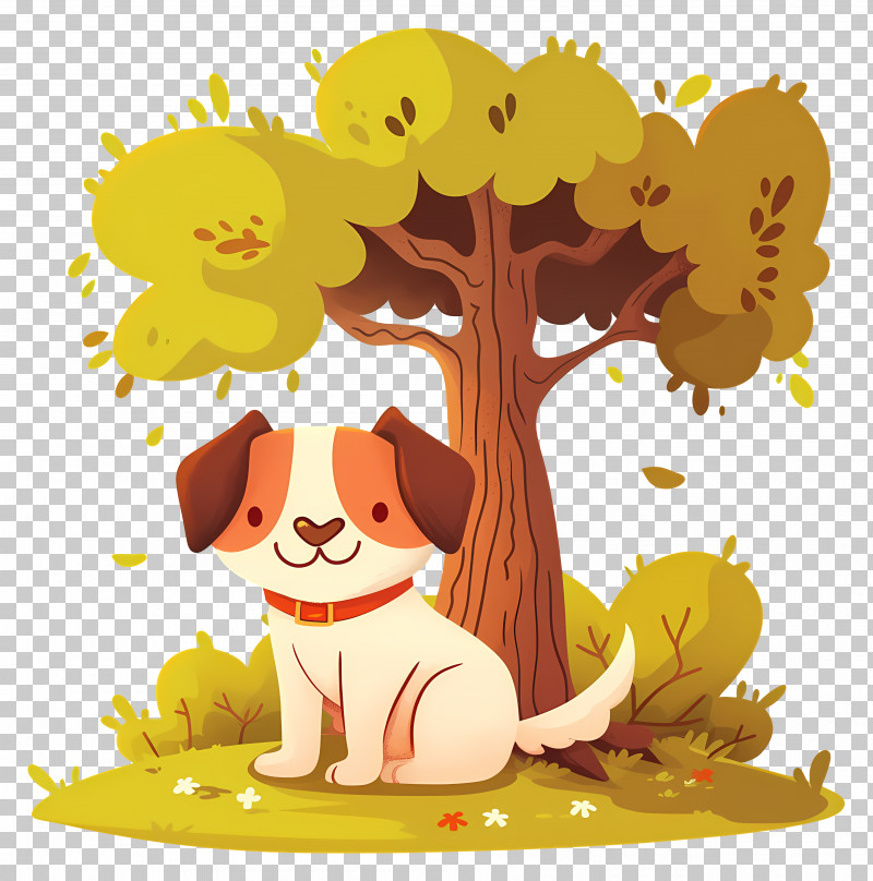 Cute Cartoon Dog - Cartoon Dog Under Tree PNG, Clipart, Cartoon Dog ...