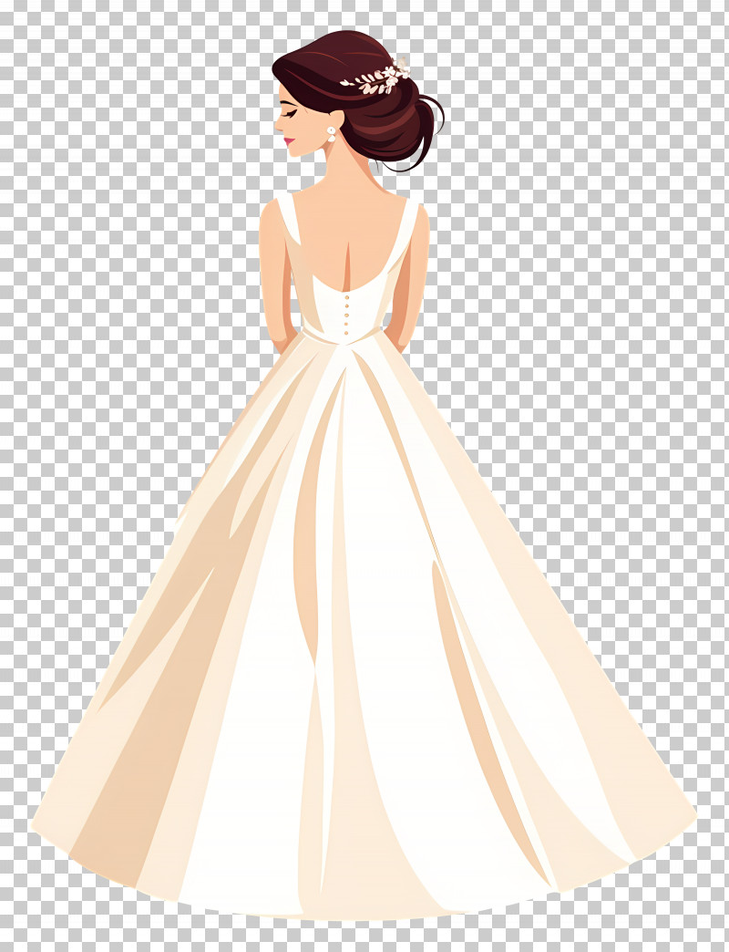 Cartoon Bride - Elegant Bride In Gown PNG, Clipart, Bride In Gown ...