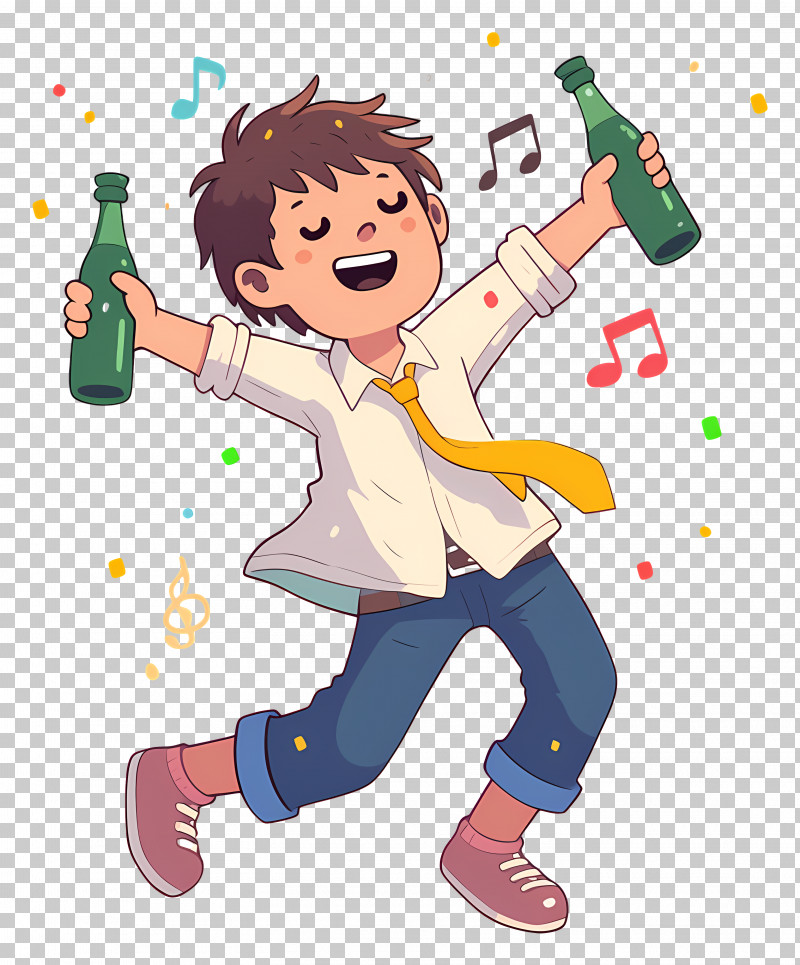 Drunk Man - Happy Man Dancing At A Party Illustration PNG, Clipart ...