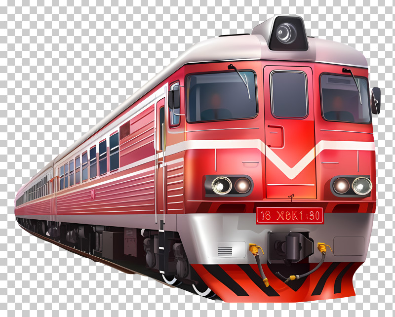 Spring Field - Red Train On Railway PNG, Clipart, Journey, Locomotive ...