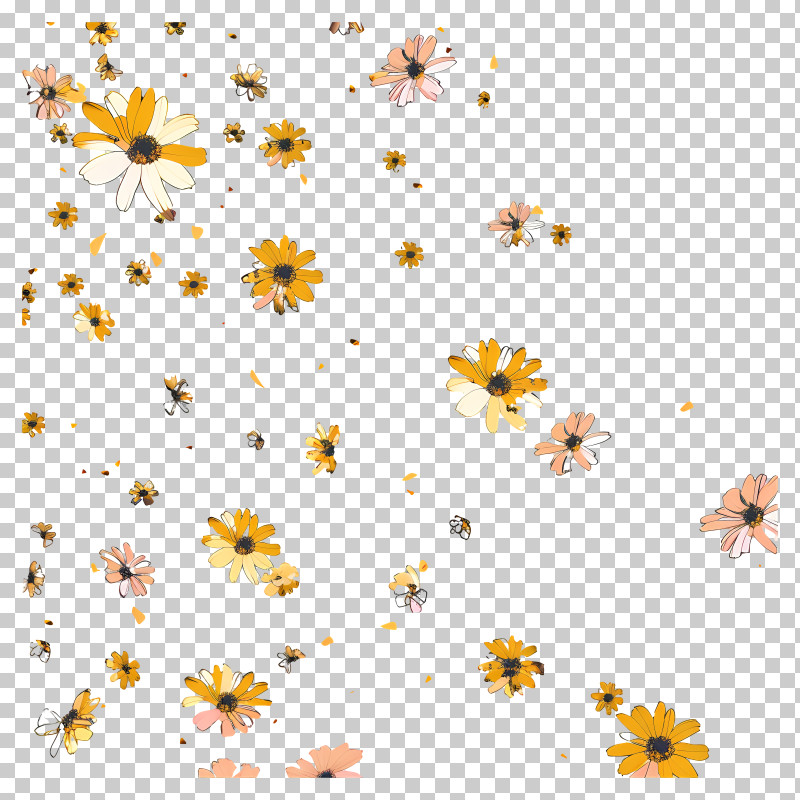 Flying Flowers - Beautiful Yellow And Pink Flowers In Bloom PNG ...