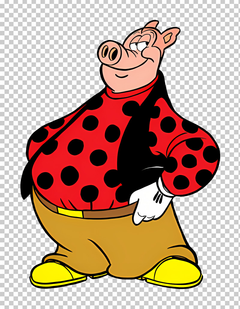 Percy Pigg - Cartoon Pig In Red Polka Dot Shirt PNG, Clipart, Animal ...