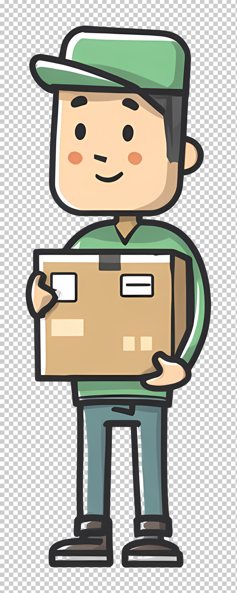 Courier Guy Holding Parcel - Happy Delivery Person With Package PNG ...