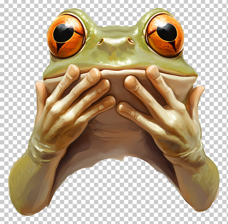 Frog Emoji - Funny Cartoon Frog With Hands PNG, Clipart, Amphibian ...