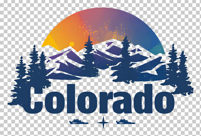 Colorado - Colorado Logo Design With Mountains And Trees PNG, Clipart ...
