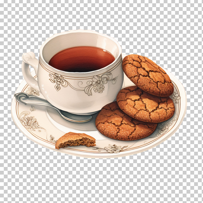Gingersnaps - Tea And Cookies On A Plate PNG, Clipart, Afternoon Tea ...