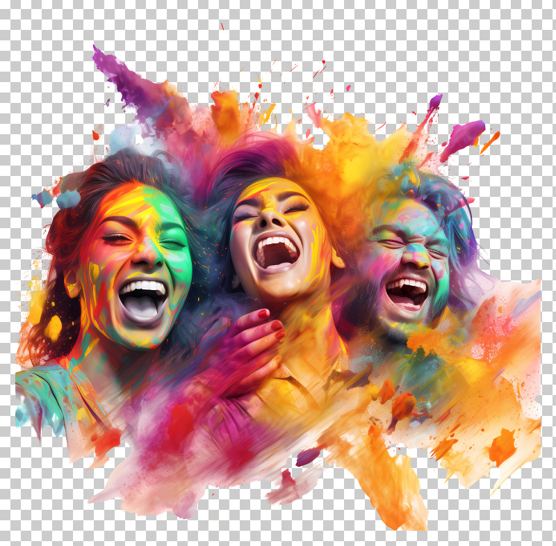 Holi - Joyful Faces Celebrating Holi Festival PNG, Clipart, Artistic ...