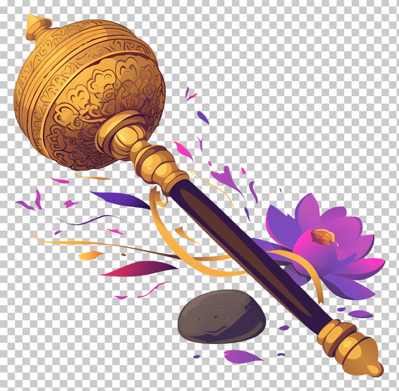 Golden Mace - Golden Scepter With Floral Design PNG, Clipart, Ceremony ...